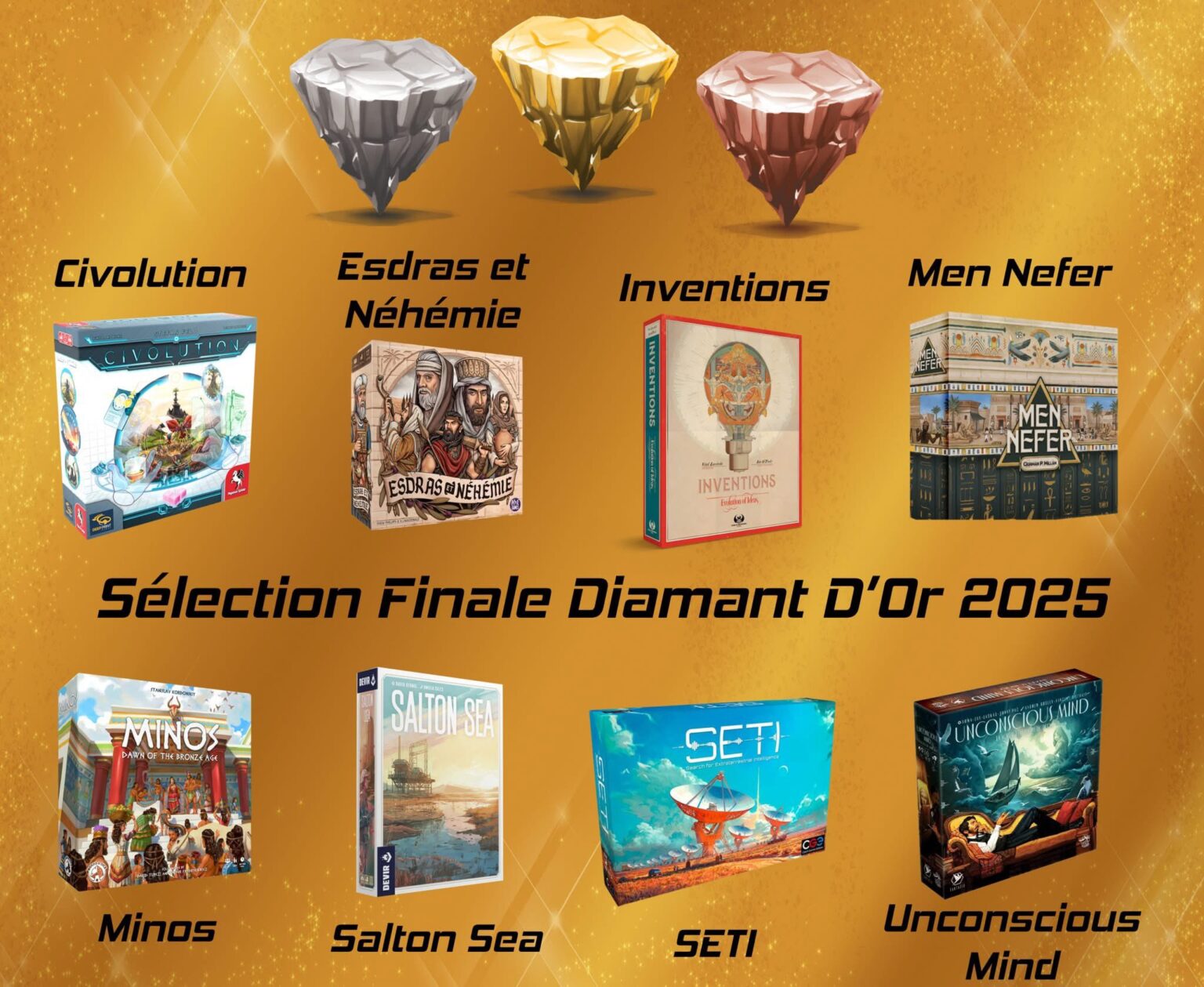 Expert-level eurogame award Diamant d’Or unveils Civolution, SETI among ...